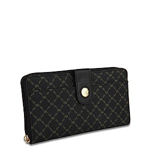 Rioni Signature (Black) - Button Zip Wallet