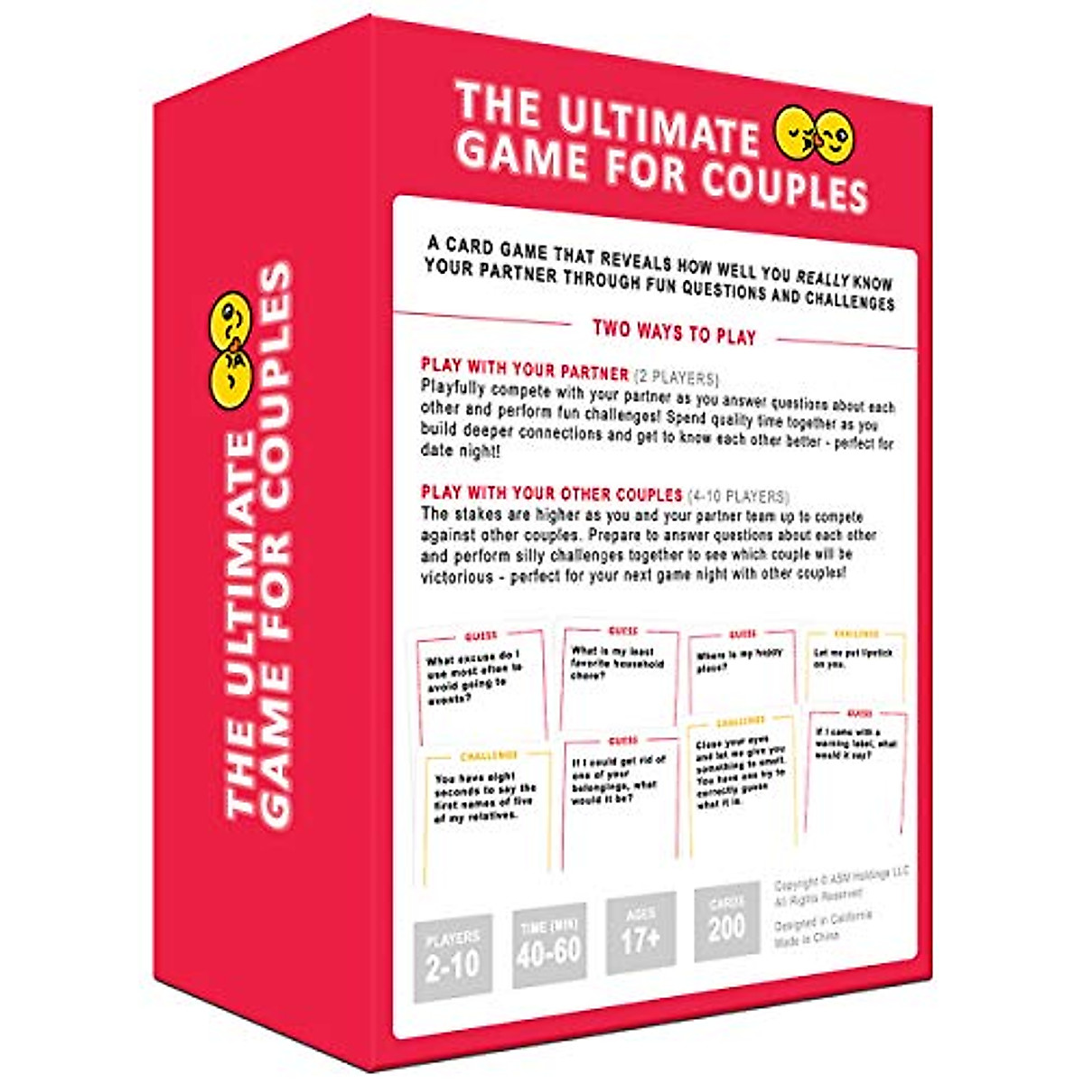 The Ultimate Game for Couples, Great Conversations and Fun Challenges for Date Night - Perfect Romantic Gift for Couples