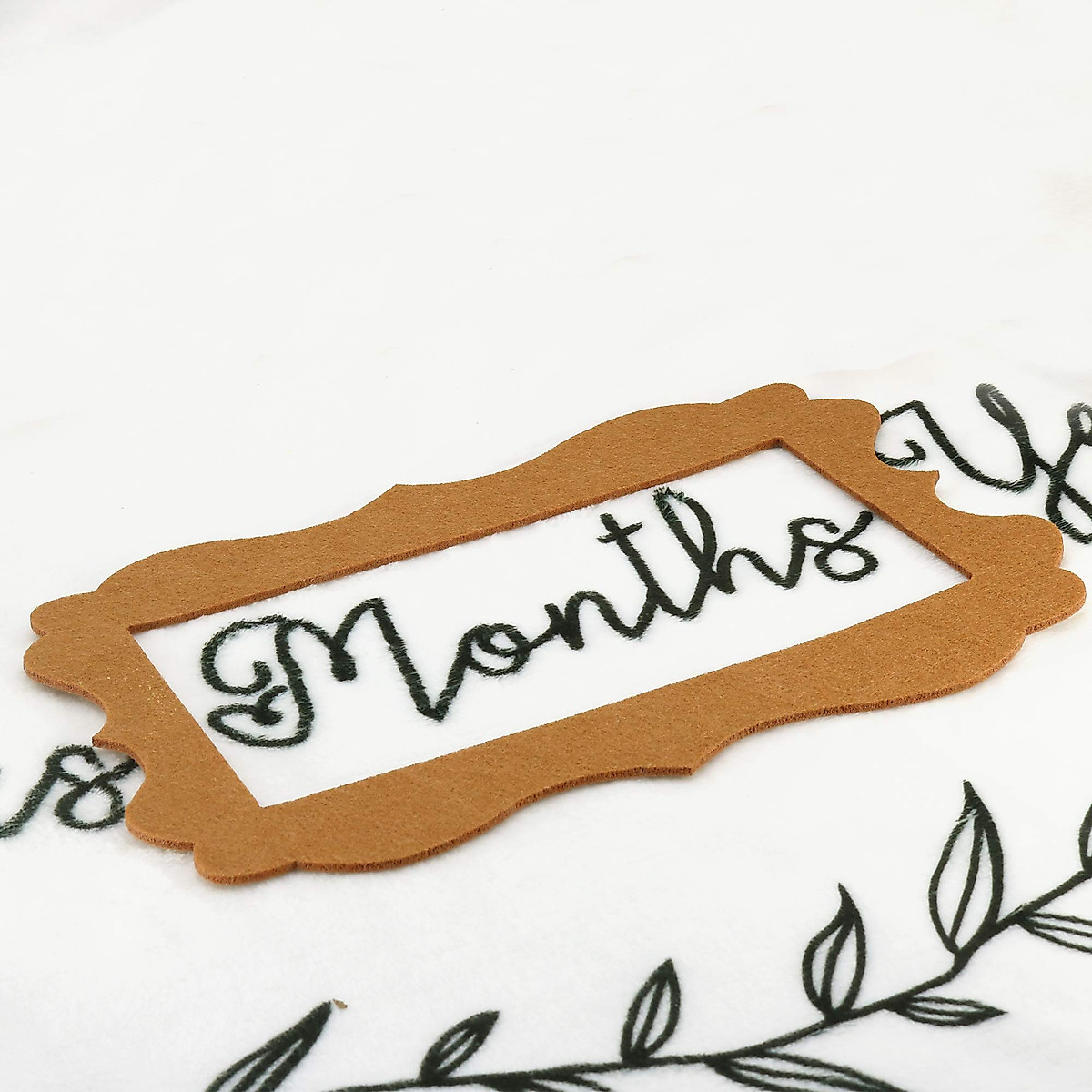 patucia Baby Milestone Blanket Marker, Milestone Marker for Blanket, Monthly Milestone Floral Wreath, Monthly Milestone Photo Prop Frame, 2 Pieces