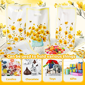 ArianQicult Wildflower Party Favor Bags 50Pcs Daisy Summer Party Gift Bags Wild One Yellow Goody Candy Treat Bags Baby in Bloom Party Decoration Supplies for Baby Shower Birthday Party Wedding