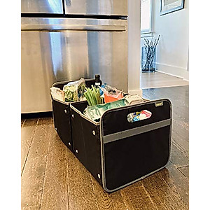 meori Heavy Duty Foldable Trunk Organizer & Storage Bin, Lava Black, X-Large