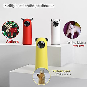 Automatic Cat Laser Toy, Interactive Laser Cat Toys USB/Batteries Power with 2 Speed Patterns 3 Modes /4 Angles, Adjustable Circling Ranges and Speed for Cats/Kitty/Dogs(White)