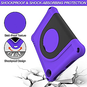 Tablet PC Case Kids Case Compatible with Kindle Fire DH 7 (2022),Fire DH 7",Shockproof Lightweight Dropproof Stand Handle EVA Tablet Case Tablet Home (Color : Purple)