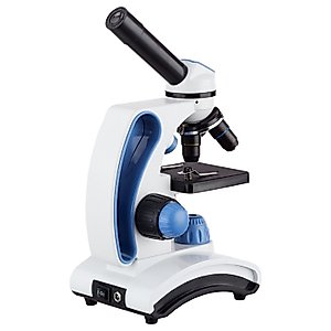 AmScope M162C-2L-PB10-WM-SP14-50P100S 40X-1000X Beginners Microscope Kit for Kids & Students w/Complete Science Accessory Kit + World of The Microscope Book