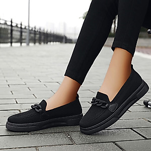 MLAGJSS Mesh Sneakers Women's Tennis Shoes White Nursing Shoes White Womens Sneakers Wife Gifts(0524A17 Black,Size 8)