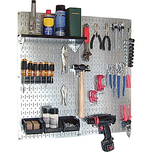 Wall Control Industrial Metal Pegboard - Galvanized Metal, Three 16in. x 32in. Panels, Model Number 35-P-3248GV