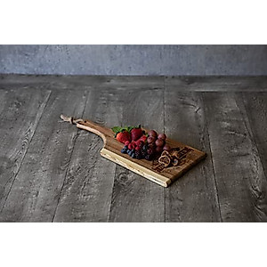 PICNIC TIME Harry Potter Quidditch Artisan 18" Acacia Charcuterie Board with Raw Wood Edge, Cheese Board, Serving Platter, (Acacia Wood)