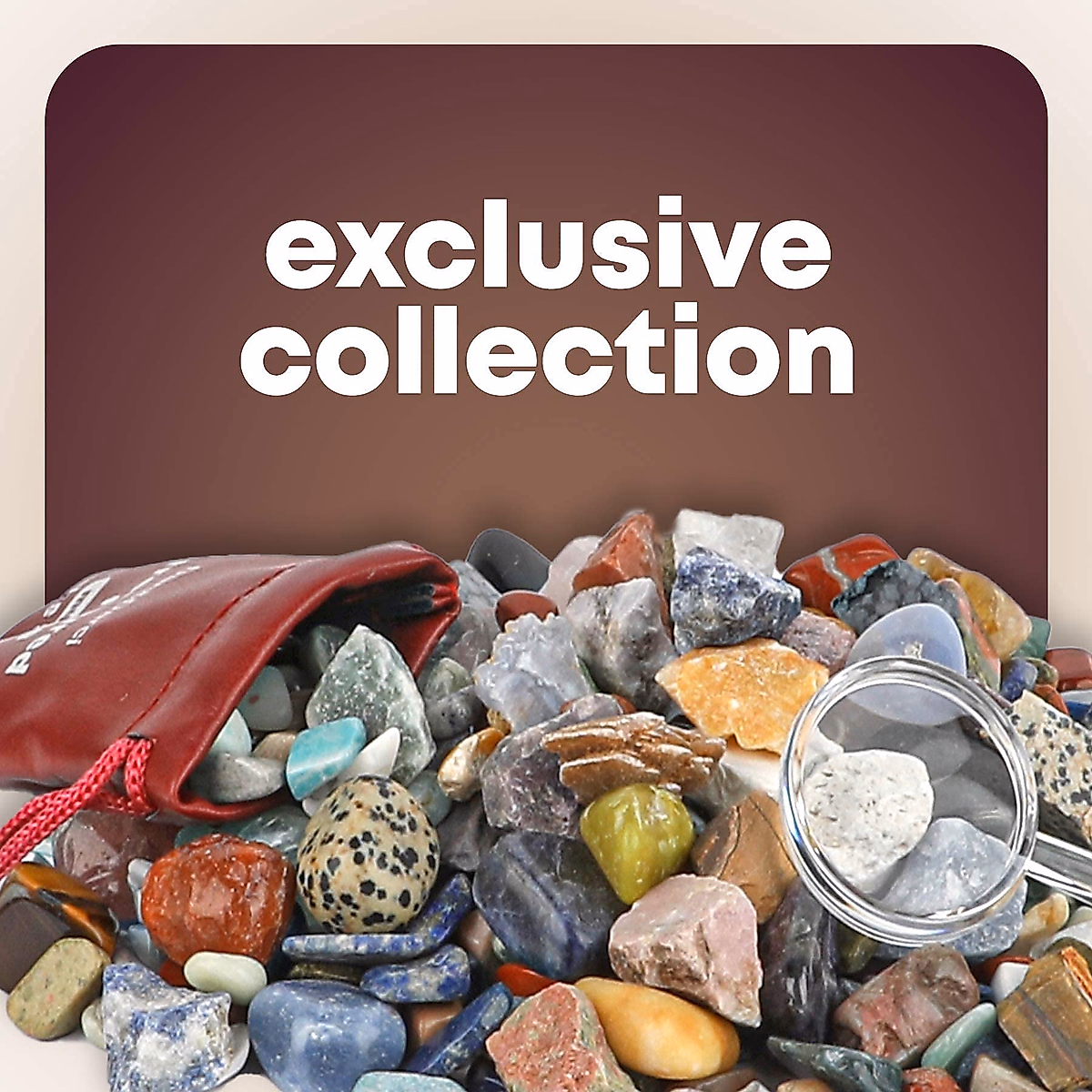 Rock Collection for Kids. Includes 250+ Bulk Rocks, Gemstones & Crystals + Genuine Fossils and Minerals - 2 Lbs. - Geology Science STEM Toys, Gifts for Boys & Girls Ages 6+. Earth Science Activity