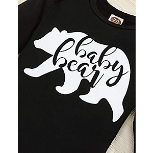 Newborn Baby Boys Romper 3PCs Set Clothes Infant Baby Bear Bodysuit Pants Hat Fall Winter Outfits Stuff Set 3-6M