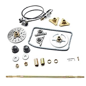 MOFANS 740MM 29.1" Go Kart Rear Axle Assembly Complete Wheel Hub Kit Fit for Go Kart Quad ATV Drift Trikes
