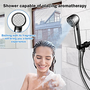 senzibser Shower Head with Handheld, Shower Heads High Pressure,aromatherapy Filtered Showerhead Water Saving with 59″Replacement Hose/Bracket/Cotton Filters (Grey)