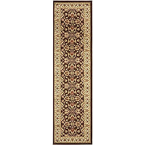 SAFAVIEH Lyndhurst Collection 2'3" x 12' Brown / Ivory LNH553 Traditional Oriental Non-Shedding Living Room Bedroom Runner Rug