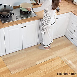 Clear PVC Desk Chair Mat Clear Entrance Floor Runner Protector,Clear Vinyl Floor Runner Protect Pads,Carpet Hallway Hardwood Floors Mat Protect Pad, Non-Skid, Waterproof, Low Pile Doormat Use-80/100/1