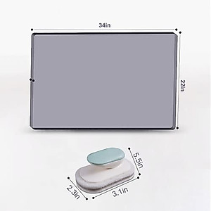 Under Sink Mat, Under Sink Mats for Kitchen Waterproof, 34" X 22" Silicone Under Kitchen Sink Mat, Non Slip Sink Mats Cabinet Protector Mat Suitable for Kitchen, Bathroom and Multiple Scenarios(Grey)