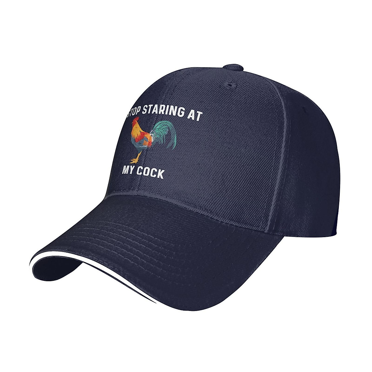 POLIFARMER Stop Staring at My Cock Hat Women Baseball Caps with Design Hat Navy Blue