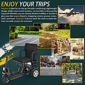 WISGING Scooter Mobility Folding Electric Mobility Scooter 3 Wheel Lightweight Portable Power Travel Scooters - Support 270 lbs Weight Only 55 lbs Long Range(15 Mile), Standard W