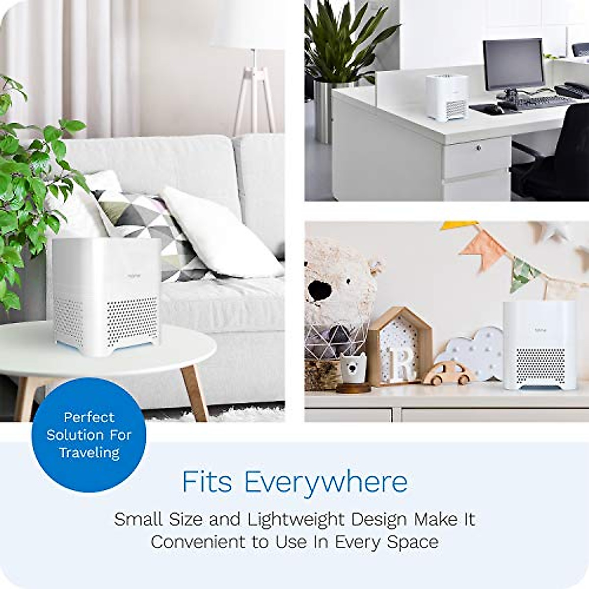 hOmeLabs 4-in-1 Compact Air Purifier - Quietly Ionizes and Purifies Air to Reduce Odors and Particles from the Air