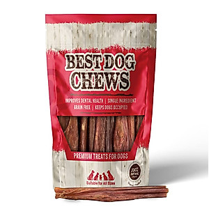 Best Dog Chews Beef Bladder Sticks 100% Naturally Delicious Dog Treat for All Breed Sizes Dogs and Puppies Single Ingredient - Best Long Lasting Dog Chew Dental Treats-Rawhide Free 6 inch (12 Count)