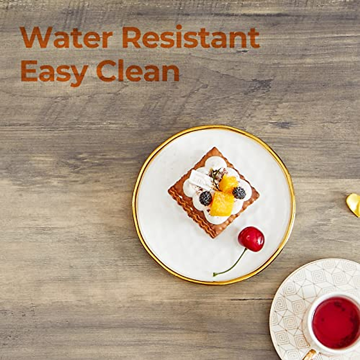 GreenForest Coffee Table for Living Room with Round Corners Farmhouse Style Center Table with Storage Shelf 40 Inch Space Saving Easy Assembly Gray Wash