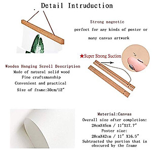 Natural Wood Magnetic Hanger Frame Poster- Colorful Alphabet Canvas Wall Art Print, Cartoon Construction Truck Picture,28X45cm Frames Hanging Kit…