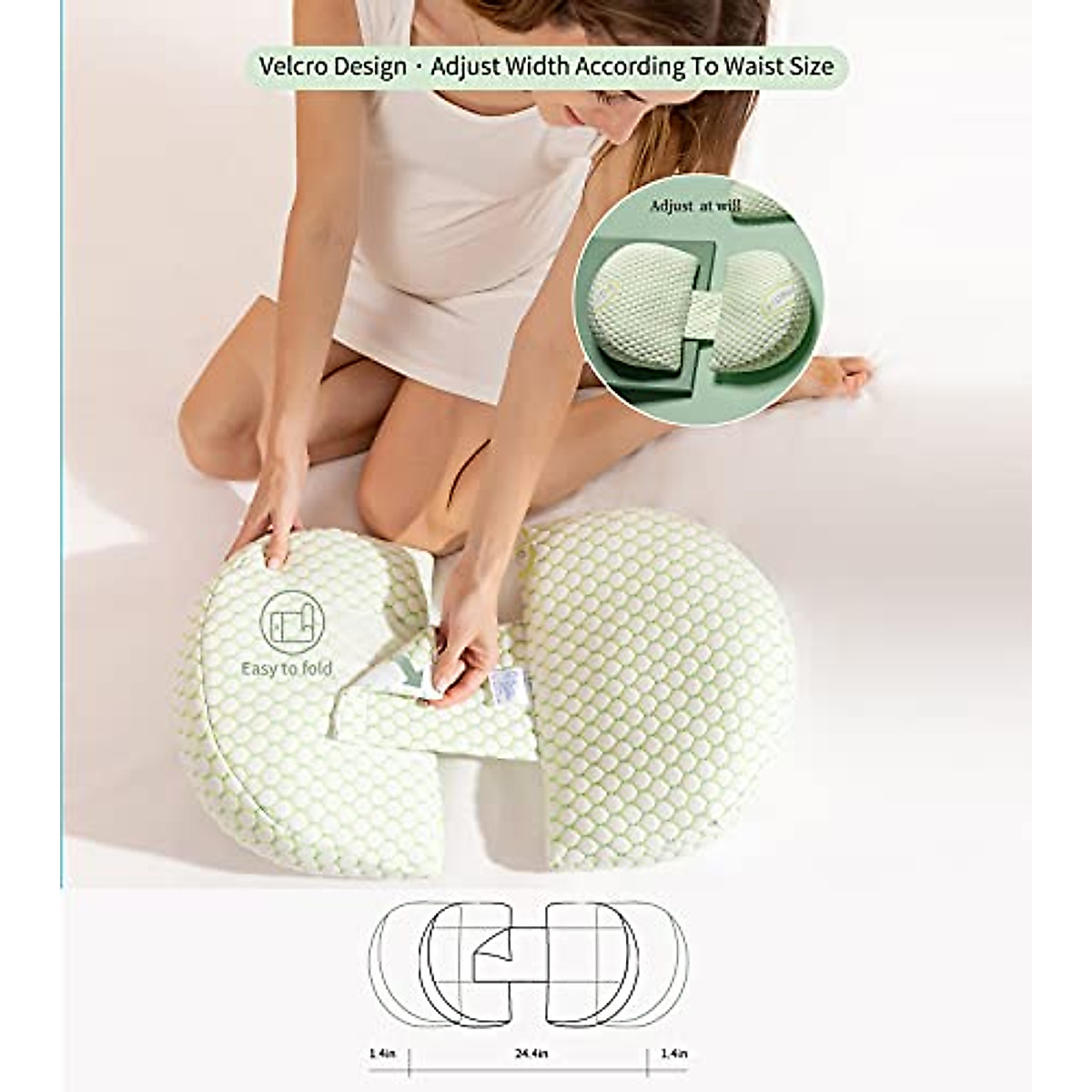 Oternal Pregnancy Pillow for Pregnant Women,Soft Pregnancy Body Pillow,Support for Back, Hips, Legs,Maternity Pillow with Detachable and Adjustable Pillow Cover