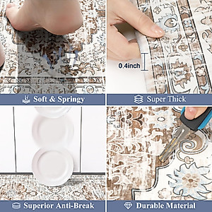 HEBE Anti Fatigue Kitchen Mat Set of 2 Non Slip Waterproof Kitchen Mats for Floor Cushioned Kitchen Rugs and Mats Comfortable Standing Desk Mat Runner for Kitchen,Home Office,Sink,Laundry