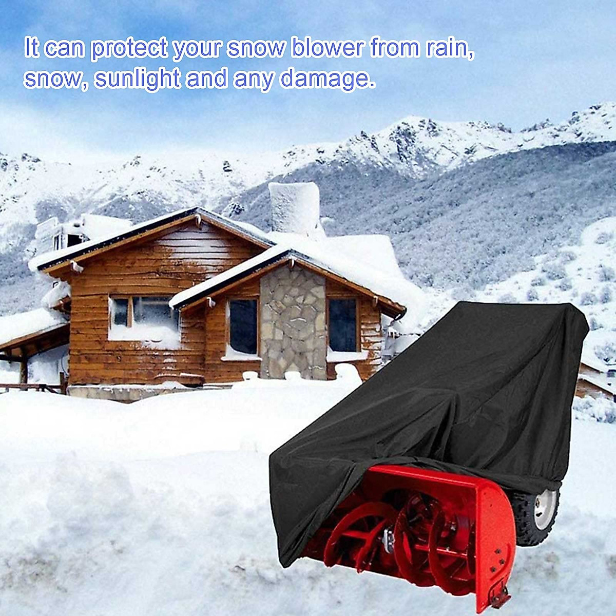 SaferCCTV Snow Blower Cover, Fabric Waterproof Snow Thrower Cover Dust Snow Proof Thower, Outdoor Protection Universal for Electric 2 Stage Snow 47" x 32" x 40", Black