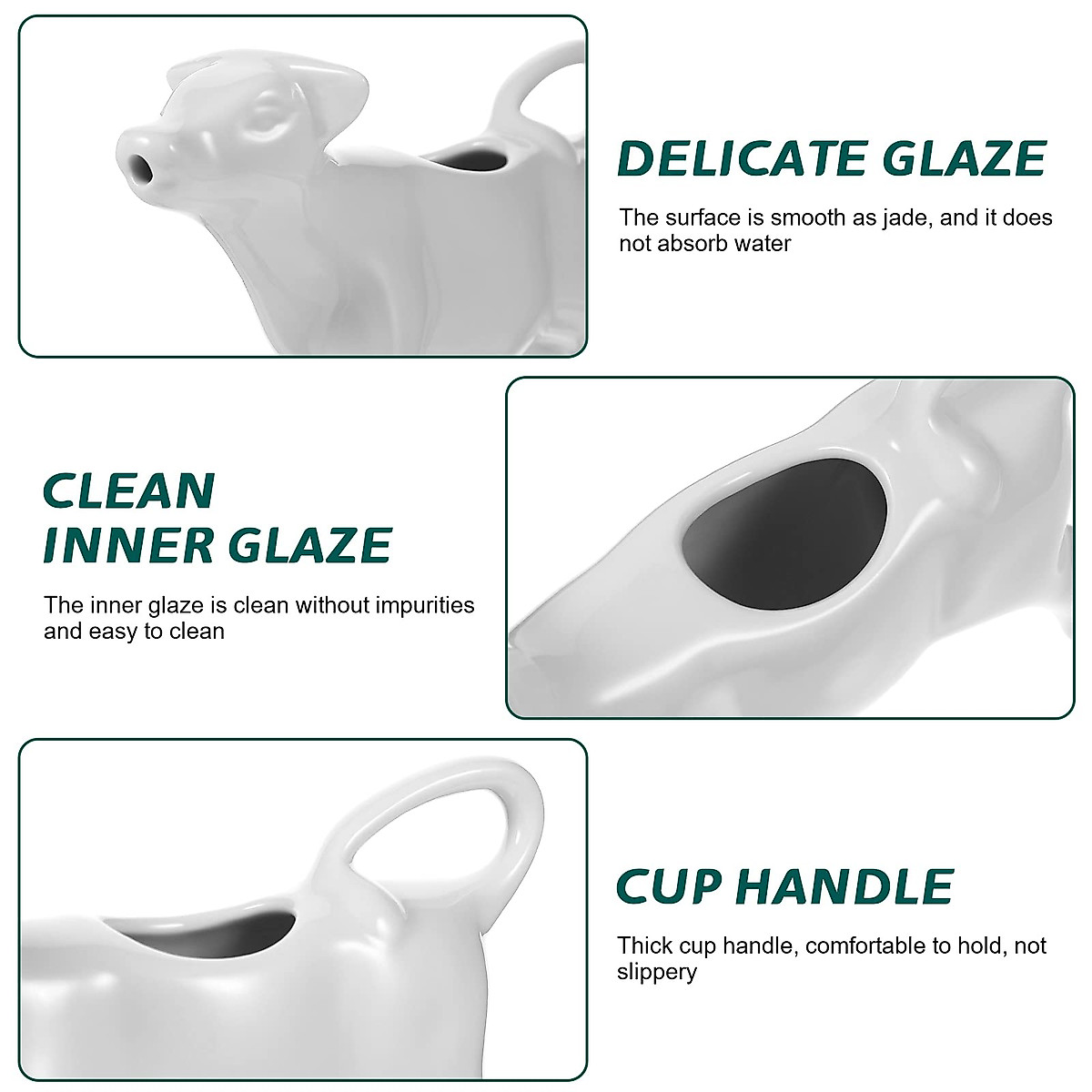 Angoily Ceramic Creamer Coffee Milk Creamer Pitcher Animal Cow Shaped Serving Pitcher Sauce Pitcher Milk Creamer Jug for Kitchen,1PCS