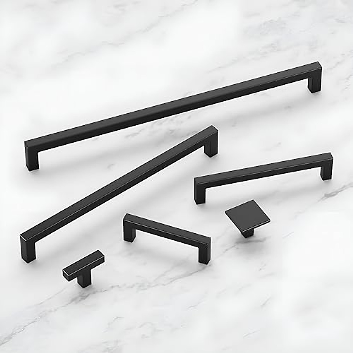 Hickory Hardware Solid Core Kitchen Cabinet Pulls, Luxury Cabinet Handles, Hardware for Doors & Dresser Drawers, 8-13/16 Inch (224mm) Hole Center, Matte Black, Skylight Collection(Pack of 1)