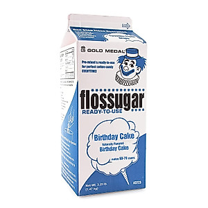 BeeQ BOX - (Pack of 3) Cotton Candy Flossugar Mix Flavors | 3 Different Flavors : Boo Blue, Birthday Cake and Cherry Berry | 1/2 Gallon Cartons