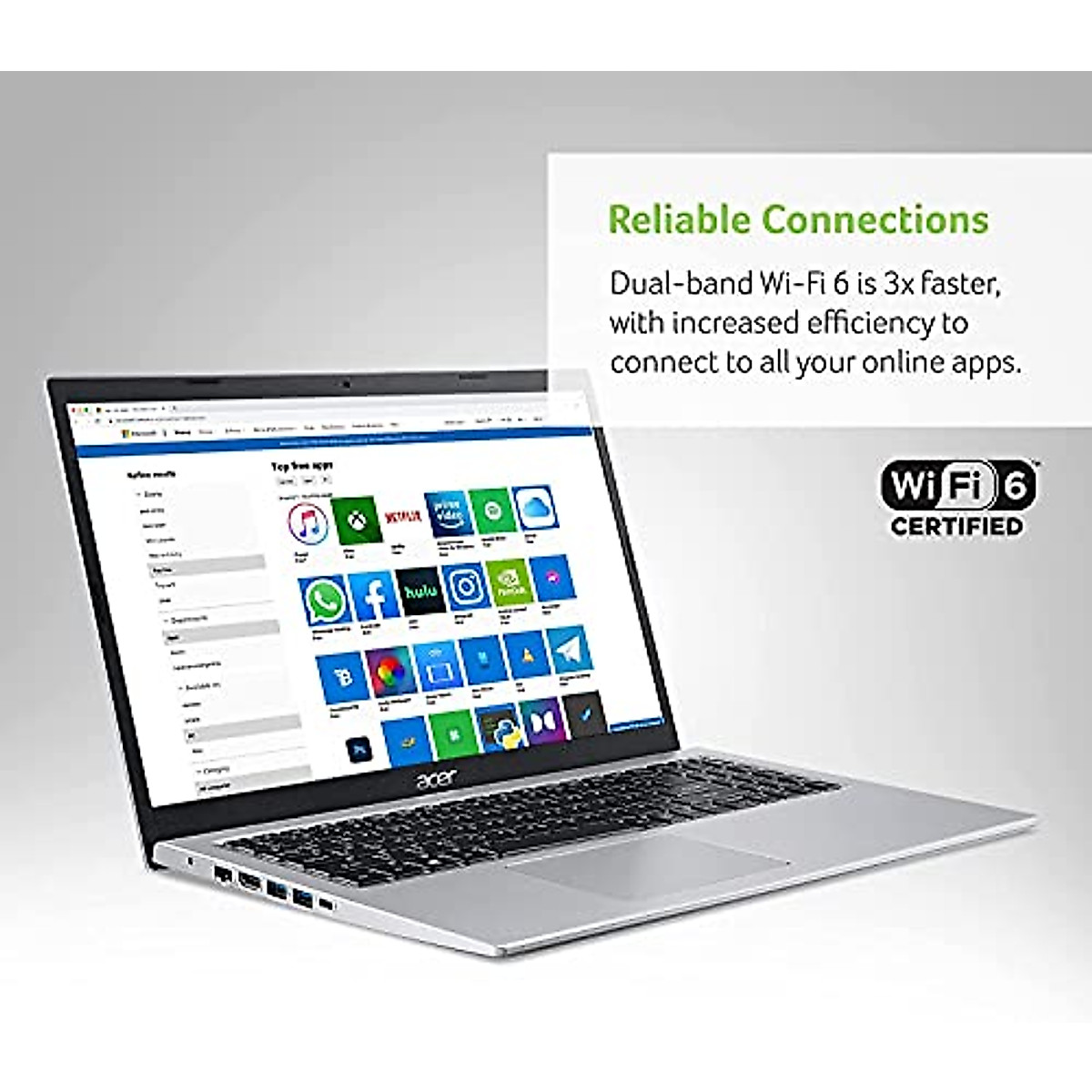 Acer Aspire 5 15.6" FHD Laptop, 11th Gen Intel Core i3-1115G4 (>i5-1035G4) Up to 4.1GHz, Wi-Fi 6, Amazon Alexa, HDMI, USB-C, Webcam, Windows 10 Home in S Mode (8GB | 128GB PCIe SSD | 1TB HDD)