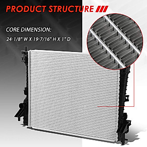 Auto Dynasty DPI 2789 Factory Style 1-Row Cooling Radiator, Compatible with Ford Mustang 3.7L 3.9L 4.0L 4.6L 5.0L AT MT 05-14, Aluminum Core