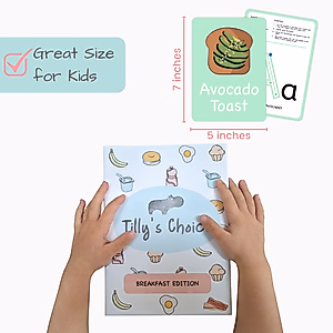 Tilly's Choice - Breakfast Edition Happy Mealtimes Through Choice | Picky Eaters Toddler Flash Cards 2-4 Mealtime Choice Cards Gift for New Parents Baby Shower Learning ABC Activity