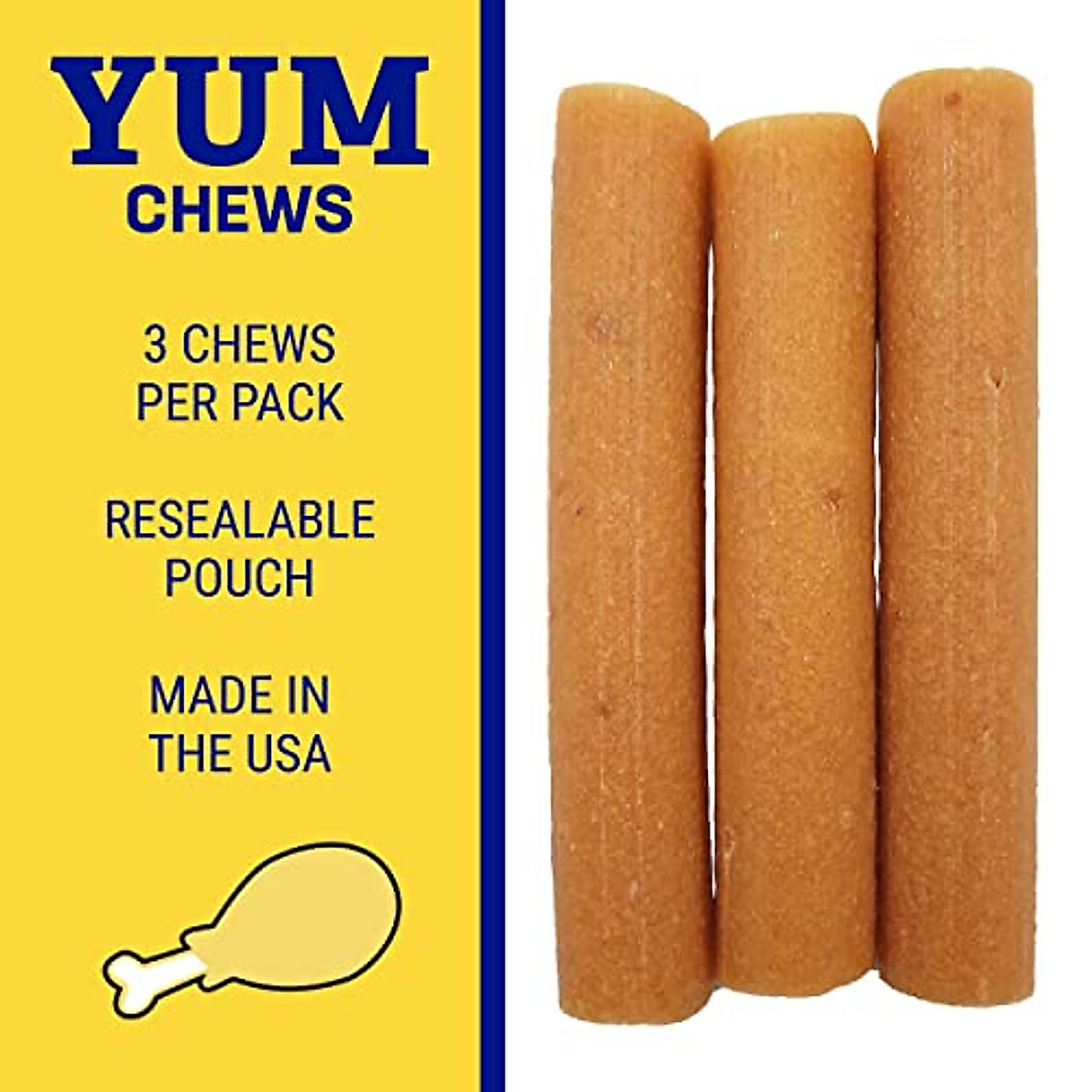Himalayan Dog Chew Original Yak Cheese Dog Chews, 100% Natural, Long Lasting, Gluten Free, Healthy & Safe Dog Treats, Lactose & Grain Free, Protein Rich, Chicken Flavor, 4.5 oz Resealable Pouch