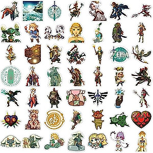 The Legend of Zelda Game Tears of the Kingdom Stickers,50Pcs Vinyl Waterproof Stickers for Laptop,Bumper,Skateboard,Water Bottles,Computer,Phone, Cool Stuff for Teens, Kids, Adults (Tears of the Kingdom)