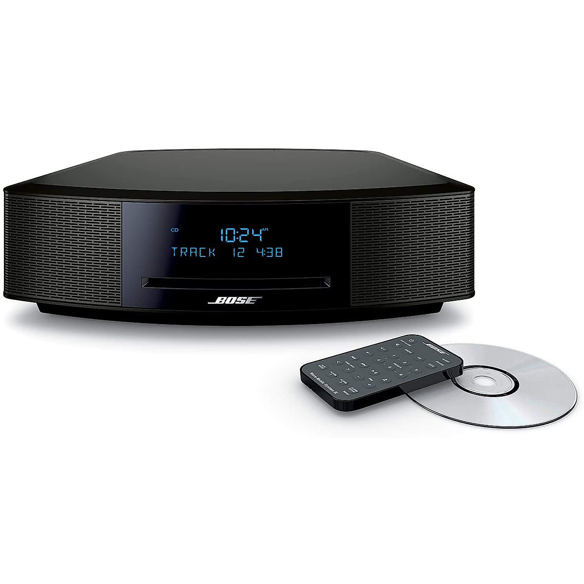 Bose Wave Music System IV - Espresso Black - for Holiday Family Entertainment - CD/MP3 CD Player, Advanced AM/FM Tuner, Dual Alarm, Remote Control, 2.4m AC Power Cable, 4.5" Inches Tall (Renewed)