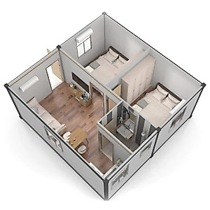 20 Feet Luxury Foldable Tiny House Prefab Villa for Living, Office, Meeting Room, and Classroom - Modern Tiny Home to Live in or Work from Home