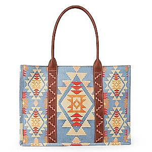 Wrangler Tote Bag for Women Western Shoulder Purses Boho Aztec Satchel Hobo Handbags WG2202-8119BR