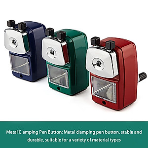 Pencil Sharpener, School Office Desktop Hand Crank Manual Sharpener for Children,Pencil Sharpener for Kids Home Desks (Red)