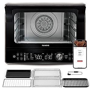 NuWave TODD ENGLISH iQ360 Digital Smart Oven, 20-in-1 Convection Infrared Grill Griddle Combo, 34-Qt Mega Capacity, 1800 Watts, Adjustable Triple Surround Heat Zones, Smart Thermometer, WIFI Enabled
