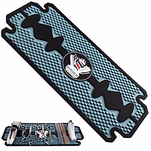 Noverlife Rubber Barber Station Mat, Heat Resistant Anti Slip Hair Salon Service Mat, Double Edge Countertop Protector Pad for Hair Styling Tools, Professional Flexible Mat for Clippers Salon Tools