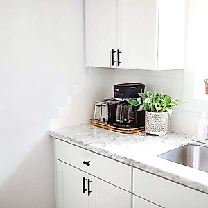 goldenwarm 8 Pack Black Cabinet Pulls 2-1/2 inch Kitchen Hardware Black Cabinet Handles Square Drawer Pulls Mordern Bar Pulls Bathroom Door Hardware 2-1/2in Hole Centers