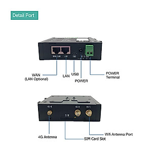 LINOVISION Industrial Unlocked 4G LTE WiFi Router with SIM Card Slot, 4G VPN Router, Indusrial Cellular Router with one LAN Port, WAN Port and 3 Antenna, Supports T-Mobile, AT&T and DIN Rail Mounting