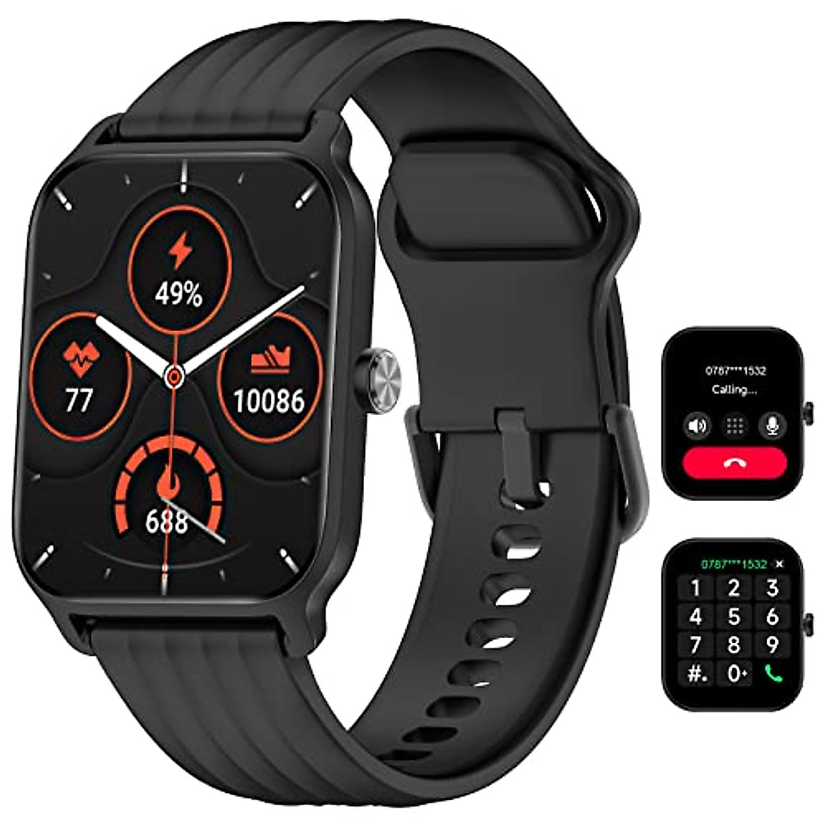 Smart Watch for Men Women - Answer & Make Calls, Alexa Build-in, Blood Oxygen (SpO2) 1.8 inch HD Screen iP68 Waterproof, Heart Rate Sleep Monitor, Fitness Tracker Compatible with Android and iOS Phone