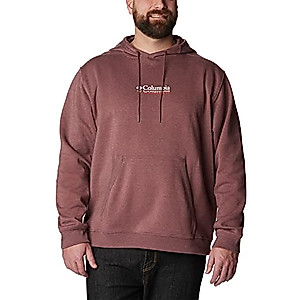 Columbia Men's CSC Basic Logo II Hoodie, Light Raisin Heather/Ripples Graphic, XX-Large
