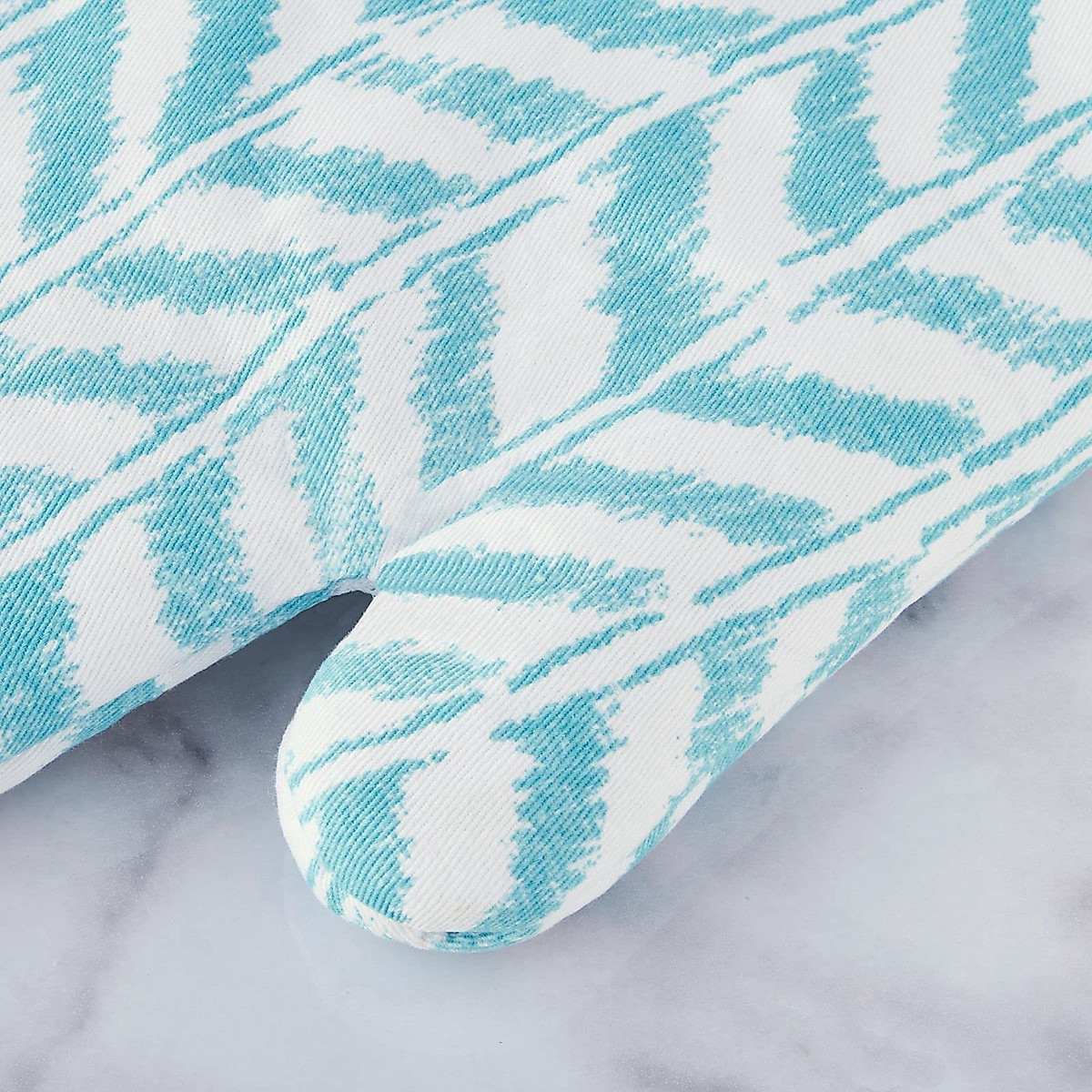 Tommy Bahama Maui Herringbone Oven Mitt 2-Pack Set, Aqua Blue, 7"x14"