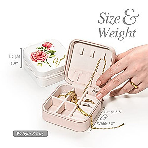 Caramel Sweet Life Jewelry Box | Personalized Jewelry Organizer | Mom Gifts | Small Travel Jewelry Case with Colorful Birth Flowers