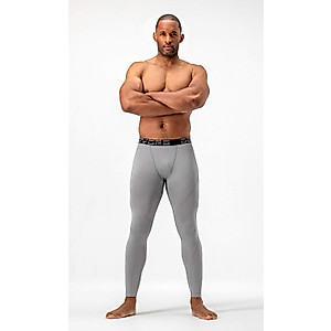 DEVOPS Men's Thermal Compression Pants, Athletic Leggings Base Layer Bottoms (2 Pack) (2X-Large, Black/Light Grey)