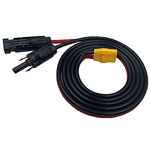 ZkeeShop 10AWG XT90 to Solar Connector Cable Extension Cable Compatible for Portable Power Station Solar Generator 4.92FT (XT90 Female)