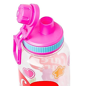 Silver Buffalo Care Bears Plastic Bottle with Sticker Set and Twist Spout Featuring Good Luck Bear, Grumpy Bear, Share Bear, and Cheer Bear, 32 Ounces